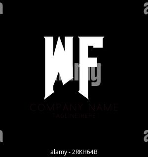 WF W F letter logo design. Initial letter WF linked circle uppercase ...