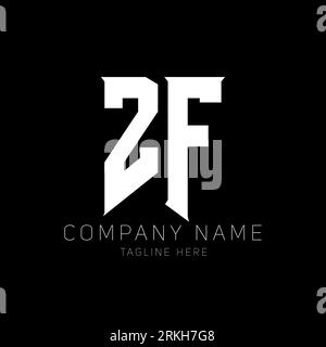 ZF Z F letter logo design. Initial letter ZF linked circle uppercase ...