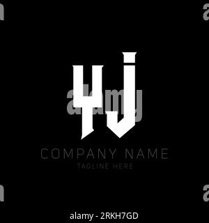 YJ letter logo design. Initial letter YJ linked circle uppercase ...