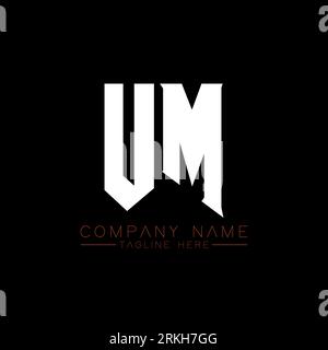 UM U M letter logo design. Initial letter UM linked circle uppercase ...