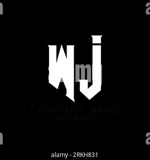 WJ W J letter logo design. Initial letter WJ linked circle uppercase ...