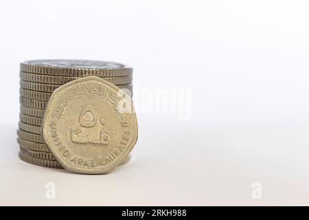 A close-up image of a UAE Dirham coin Stock Photo - Alamy