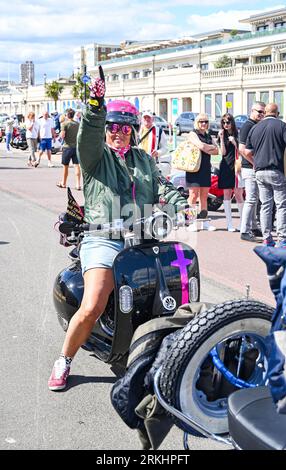 Brighton UK 25th August 2023 - Hundreds of Mods arrive in Brighton for ...