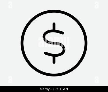 Dollar coin icon. Black money symbol in flat style. American dollar ...