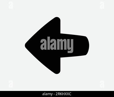 Left Arrow Icon West Side Direction Position Navigation Path Pathway Here Cursor Black White ...