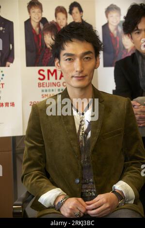 BEIJING, China - Members of Japanese pop group SMAP -- (from L back ...