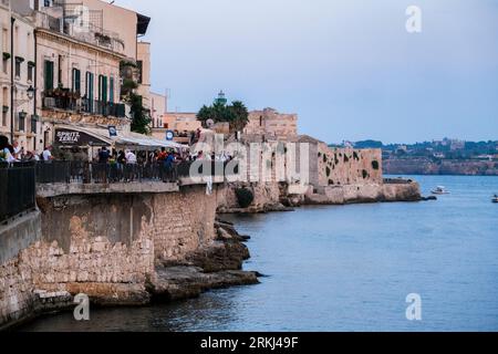 Generic view of the waterfront of Ortigia, Syracuse Stock Photo - Alamy
