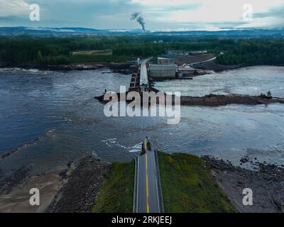 The destruction of the dam in Braskereidfoss, Norway after the storm ...