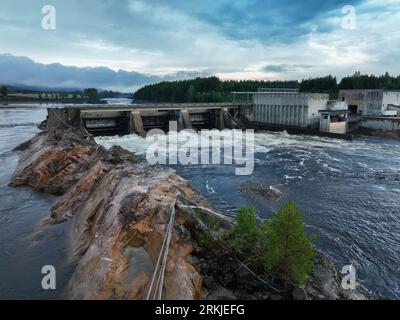 The destruction of the dam in Braskereidfoss, Norway after the storm ...