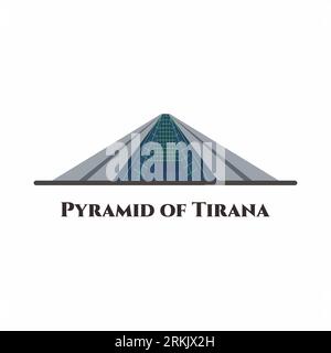 Vector flat cartoon Albania landmark building. Welcome to Albania ...