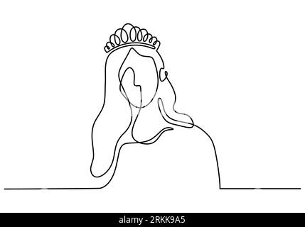 One continuous drawing line medieval historical european monarch ...