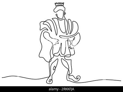 Continuous one line drawing of royal crown. Simple king crown outline ...