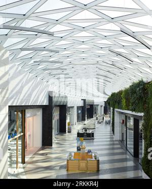 Shopping mall corridor with skylight. 360 Mall, Kuweit City, Kuwait ...