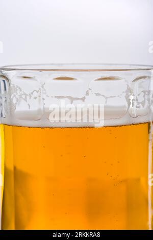 Cold blonde beer in a mug, isolated over beige background Stock Photo ...