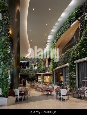 Interior with restaurant. 360 Mall, Kuweit City, Kuwait. Architect ...