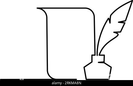 Last will and testament document on scroll outline icon. Holographic ...