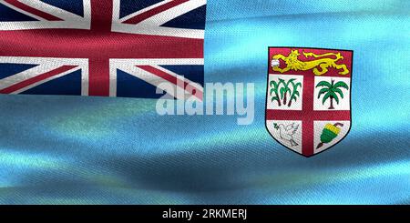 Fiji flag - realistic waving fabric flag Stock Photo - Alamy
