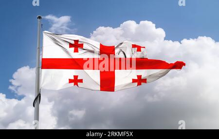 Georgia flag - realistic waving fabric flag Stock Photo - Alamy
