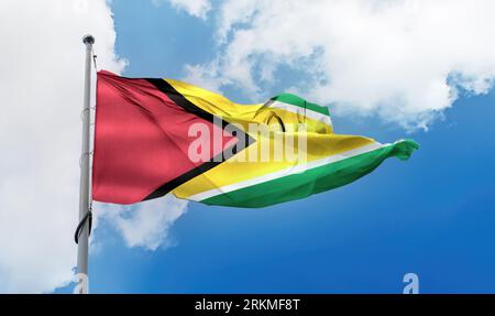 Guyana Flag - Realistic Waving Fabric Flag Stock Photo - Alamy