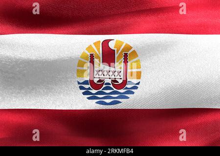 French Polynesia flag - realistic waving fabric flag Stock Photo - Alamy