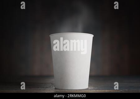 Paper cup mockup for your design. Bitter drink in a paper glass ...