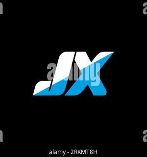 JX letter logo design on black background. JX creative initials letter ...