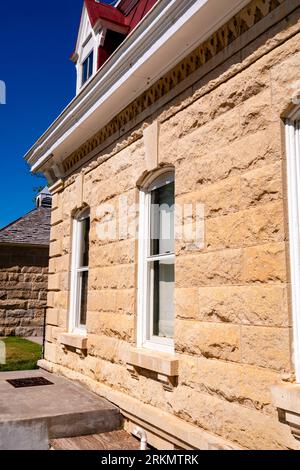 The preserved limestone ranch house at Tallgrass Prairie National ...