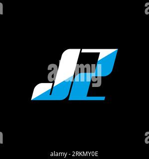 JZ letter logo design on black background. JZ creative initials letter ...