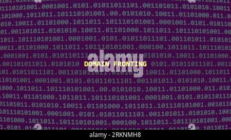 Cyber attack rootkit. Vulnerability text in binary system ascii art style, code on editor screen ...