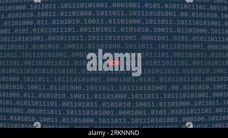 Cyber attack rce. Vulnerability text in binary system ascii art style, code on editor screen ...