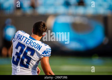 Detroit Lions place-kicker Riley Patterson (36) kicks a field goal ...