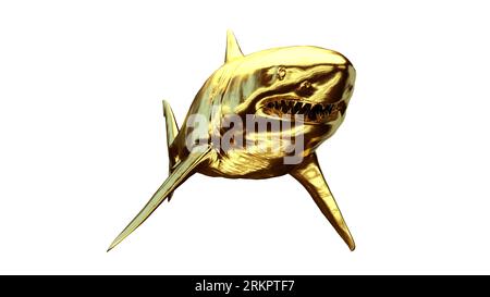 Golden shark, illustration Stock Photo - Alamy
