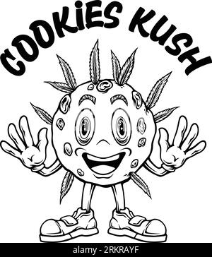 Smoking cannabis funny strawberry weed strain vector illustrations for ...