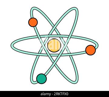 molecular atom orbit cartoon vector illustration Stock Vector Image ...