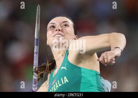 Australia's Mackenzie Little competes in the women's javelin throw ...