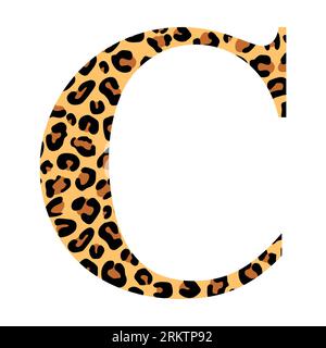 Leopard letter A on white background. Isolated illustration Stock Photo ...