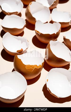 Cracked egg shell layout. Eco friendly concepts Stock Photo - Alamy