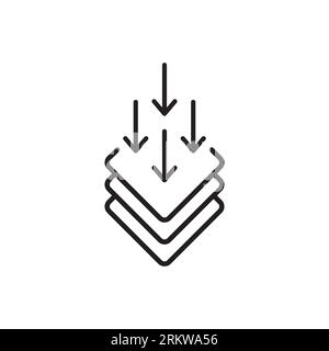 Absorption icon. Absorb soft layers and drops isolated on white ...