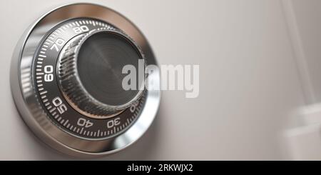 Safe combination lock wheel with space for text. 3d illustration Stock ...