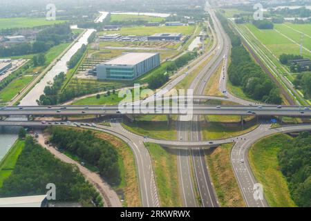 Aerial view of highway, Halfweg, Netherlands Stock Photo - Alamy