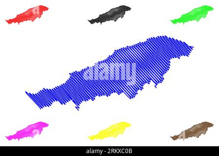 Lake Burullus (Africa, Arab Republic of Egypt, Nile Delta) map vector ...