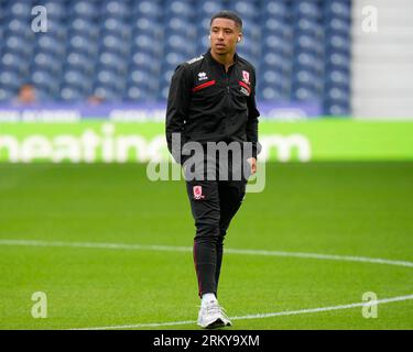 Samuel Silvera of Middlesbrough inspects the pitch prior to kick off ...
