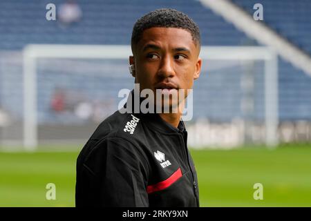 Samuel Silvera of Middlesbrough inspects the pitch prior to kick off ...