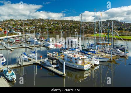 The Seaport Marina on the Esk River in Launceston in Tasmania ...