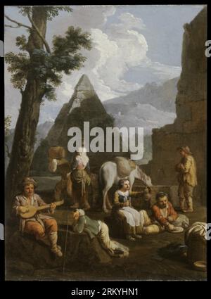 Paolo Monaldi - Peasants near Roman Ruins Stock Photo - Alamy