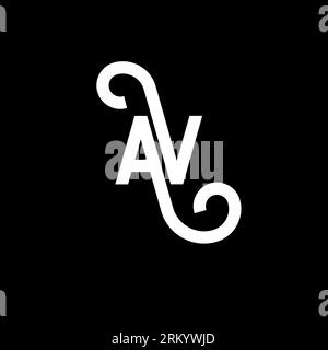 AV letter logo design on black background. AV creative initials letter ...