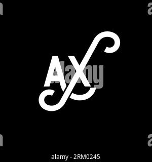 AX letter logo design on black background. AX creative initials letter ...