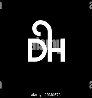 DH letter logo design on black background. DH creative initials letter ...