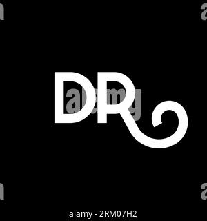 DR letter logo design on black background. DR creative initials letter ...