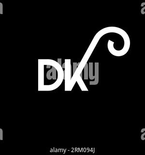 DK letter logo design on black background. DK creative initials letter ...